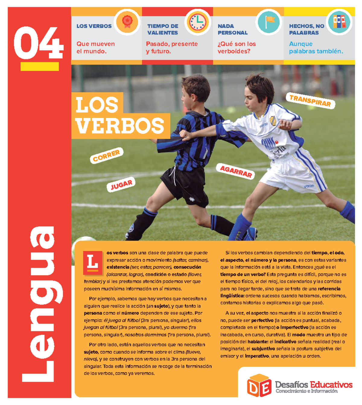 4 Lengua - Verbos - Pasado - Presente - Futuro - Desafíos Educativos ...