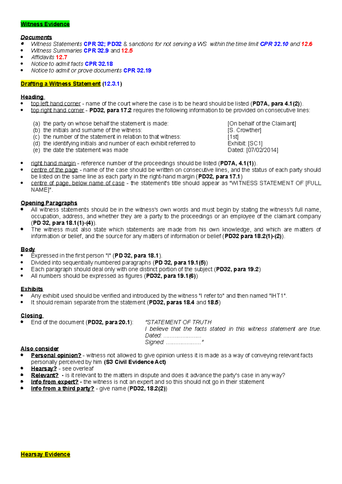 21. Witness Evidence - Witness Evidence Documents Witness Statements ...