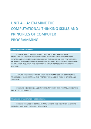 Assignment 4.1 - Programming Concepts - BTEC Assignment Brief Qualification 601/7576/X Pearson ...