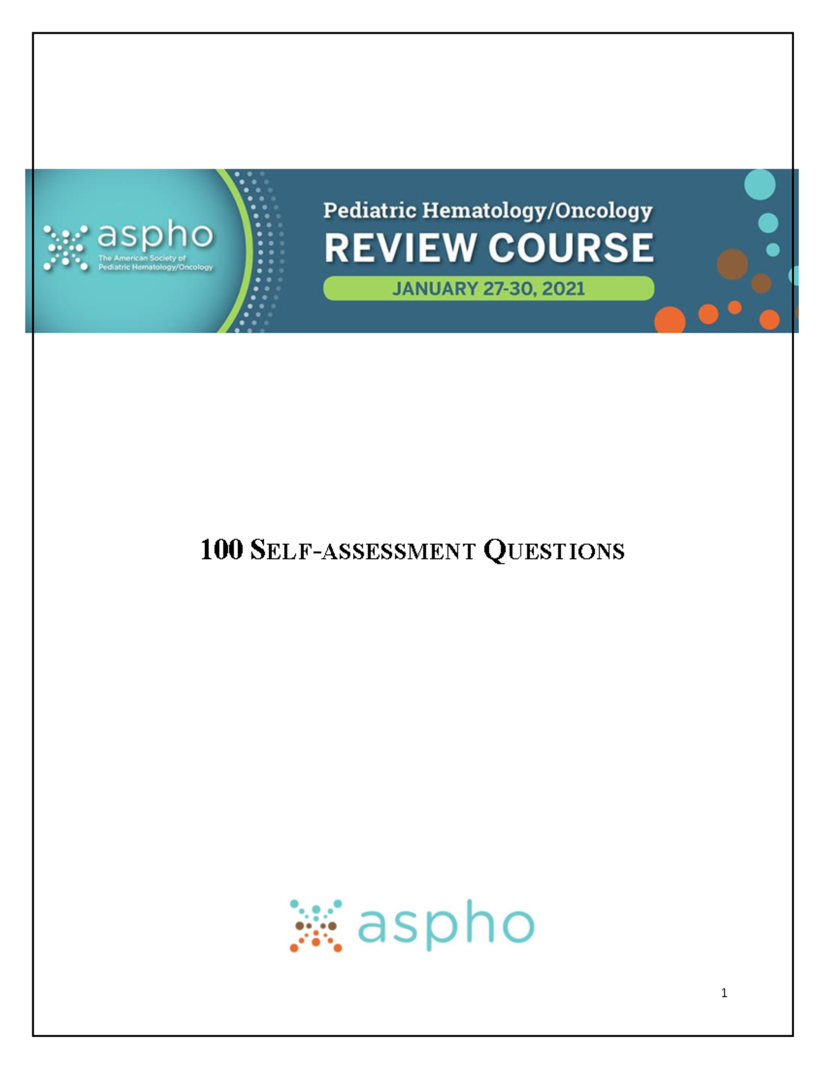 100 MCQs 2021 for web - 100 S ELF - ASSESSMENT QUESTIONS If you are interested in purchasing the ...