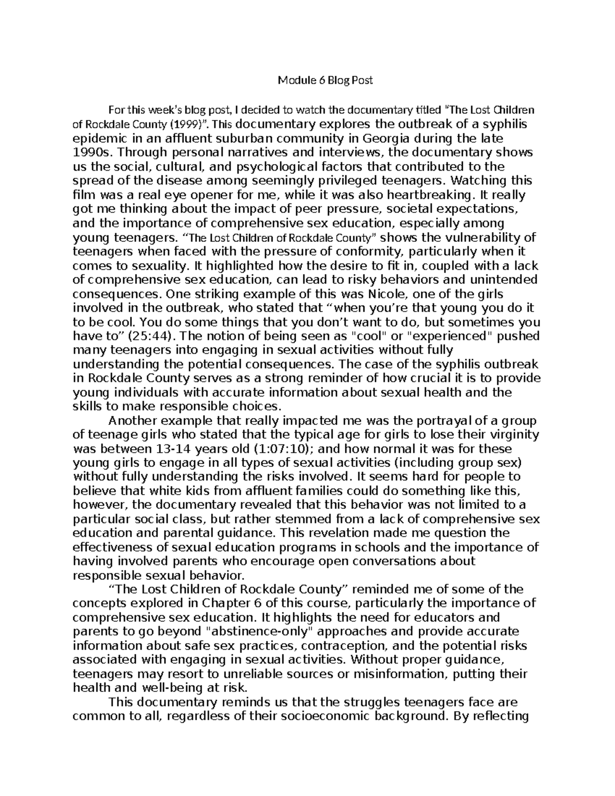 Module 6 Blog Post - Blog Post - Module 6 Blog Post For this week’s ... Module 6 Blog Post - Blog Post - Module 6 Blog Post For this week’s ...