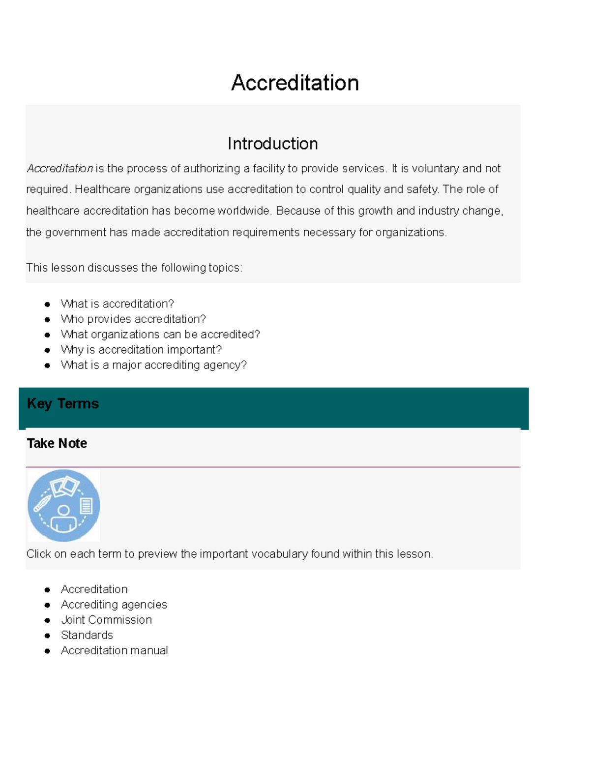 Accreditation - Accreditation Introduction Accreditation is the process ...