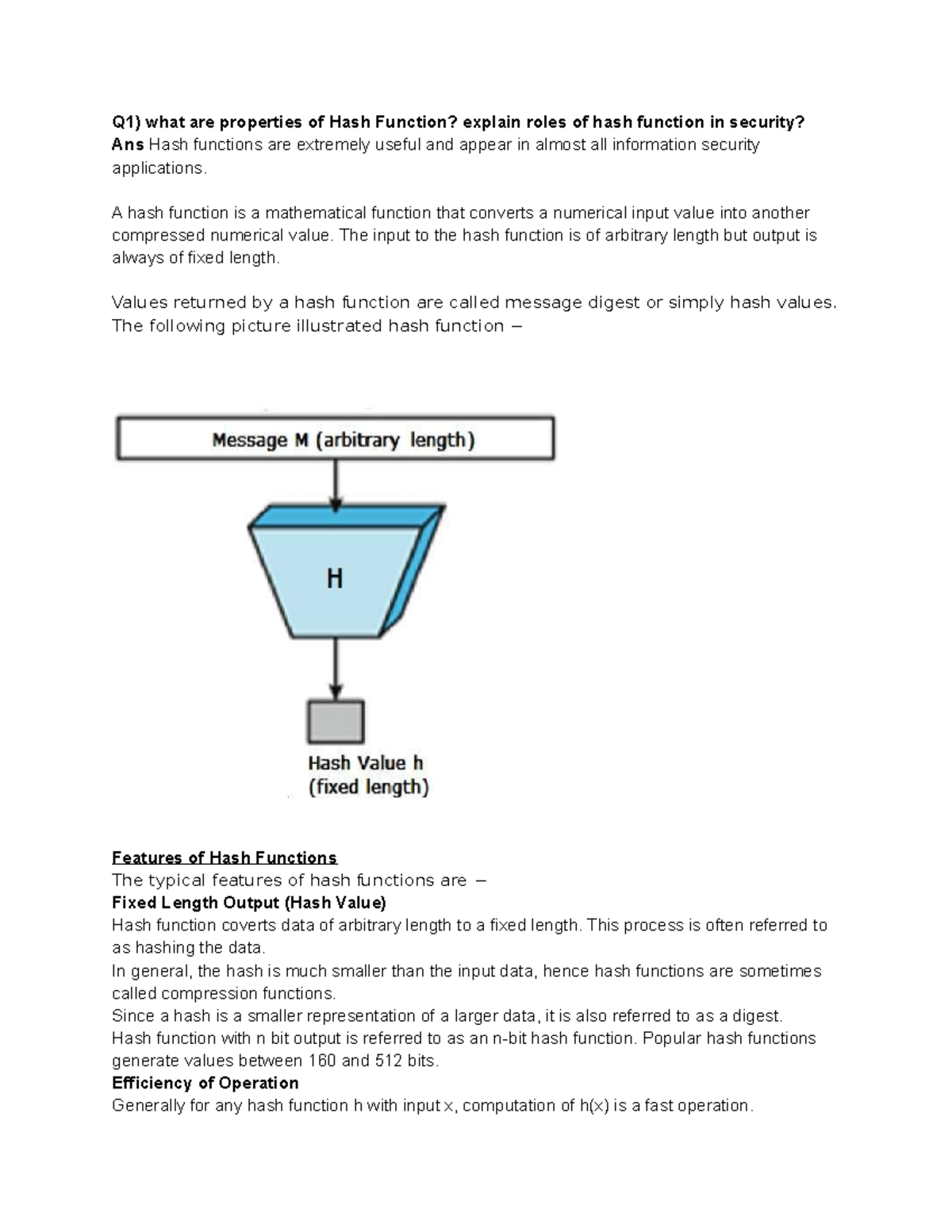 cryptography and system security assignment 5 - Q1) what are properties ...