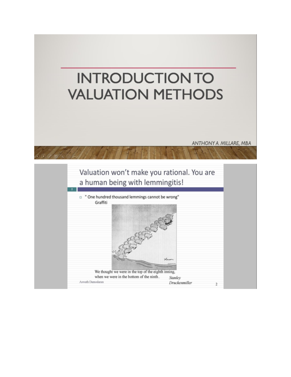 PowerPoint Notes- Introduction to Valuation Methods - Management ...