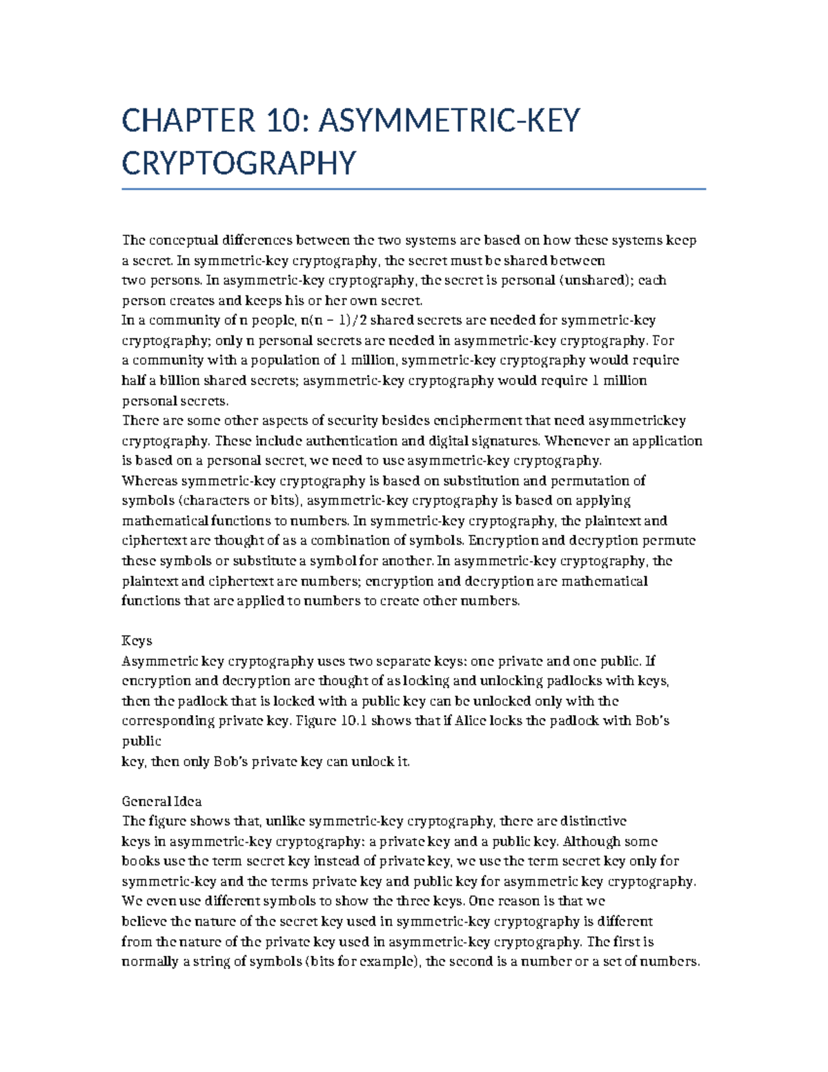 Asymmetric key cryptography chapter - CHAPTER 10: ASYMMETRIC-KEY ...
