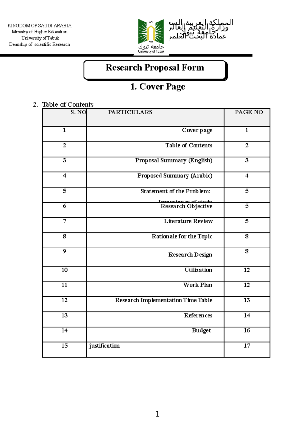 NEW-DSR FORM - عمادة البحث العلميجامعة تبوك KINGDOM OF SAUDI ARABIA ...