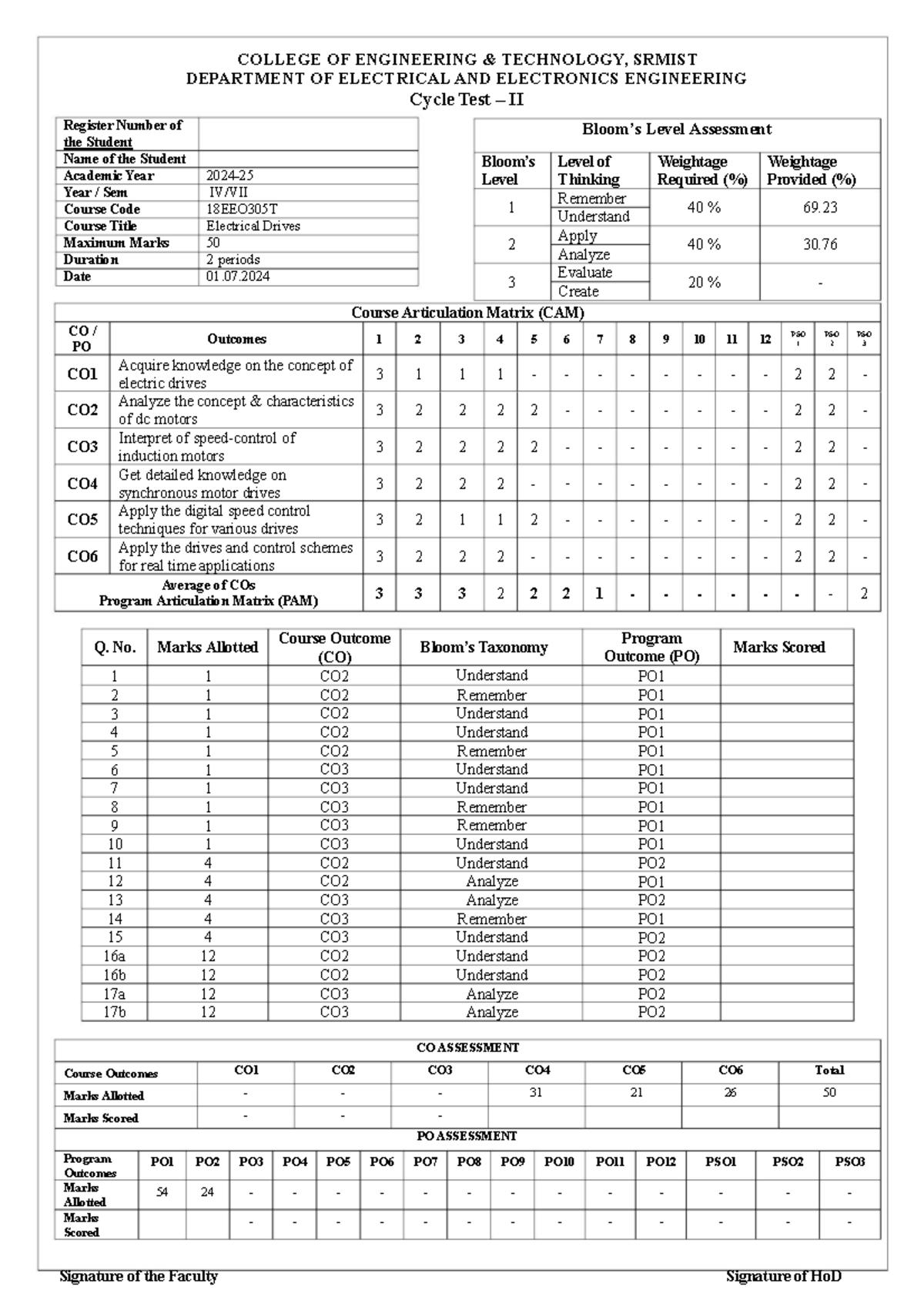 CT-2 Qp - CT question paper - COLLEGE OF ENGINEERING & TECHNOLOGY ...