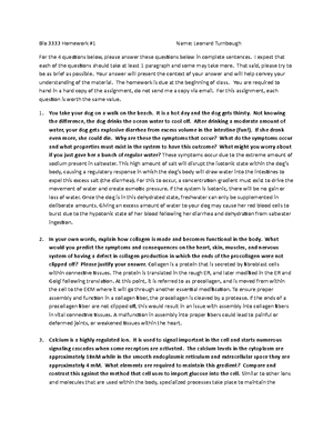 HW#5 - Membrane Potentials - Name: Leonard Turnbough Bio 3333 Homework ...
