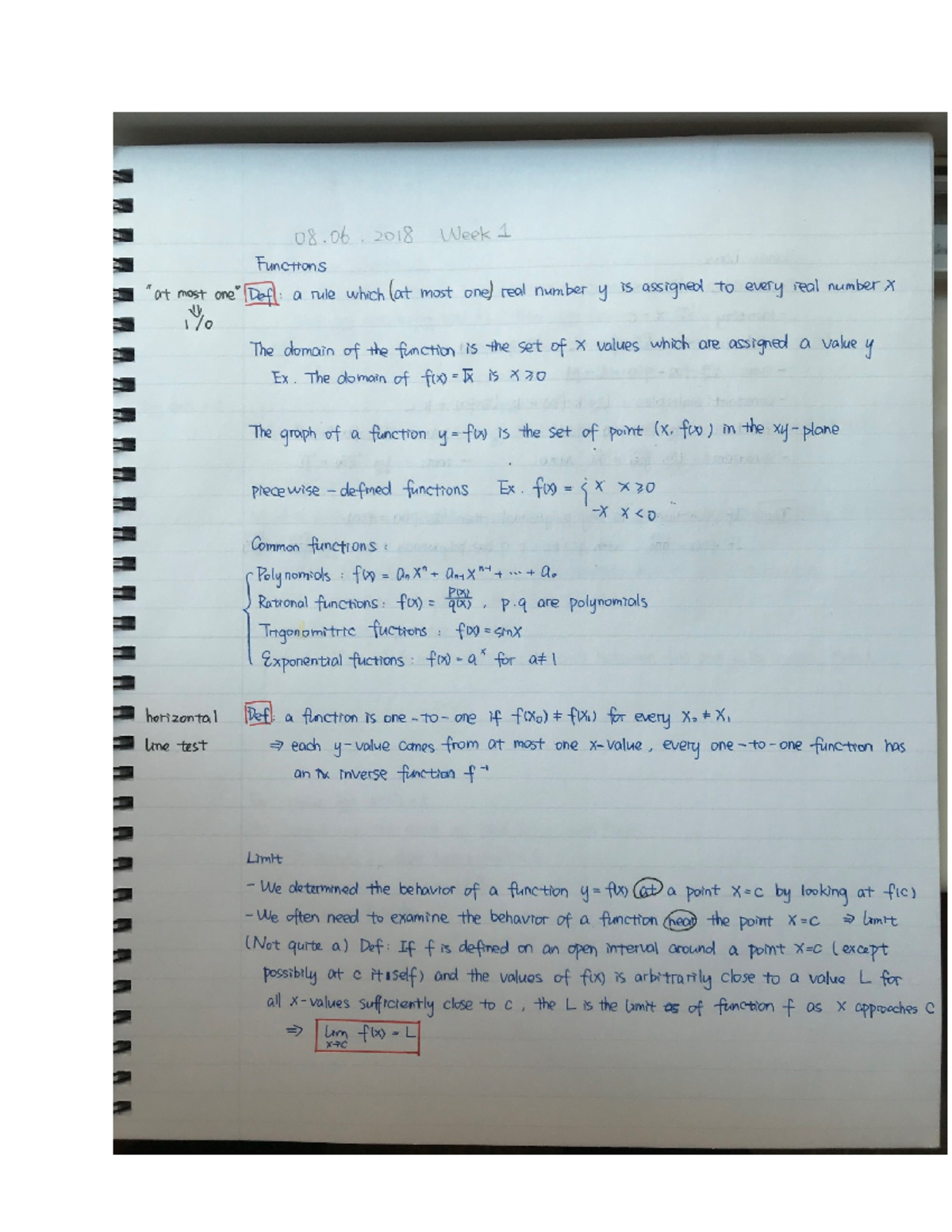 Function, limit and limit laws - MAT21A - pi . . f : _: a rule whrch ...