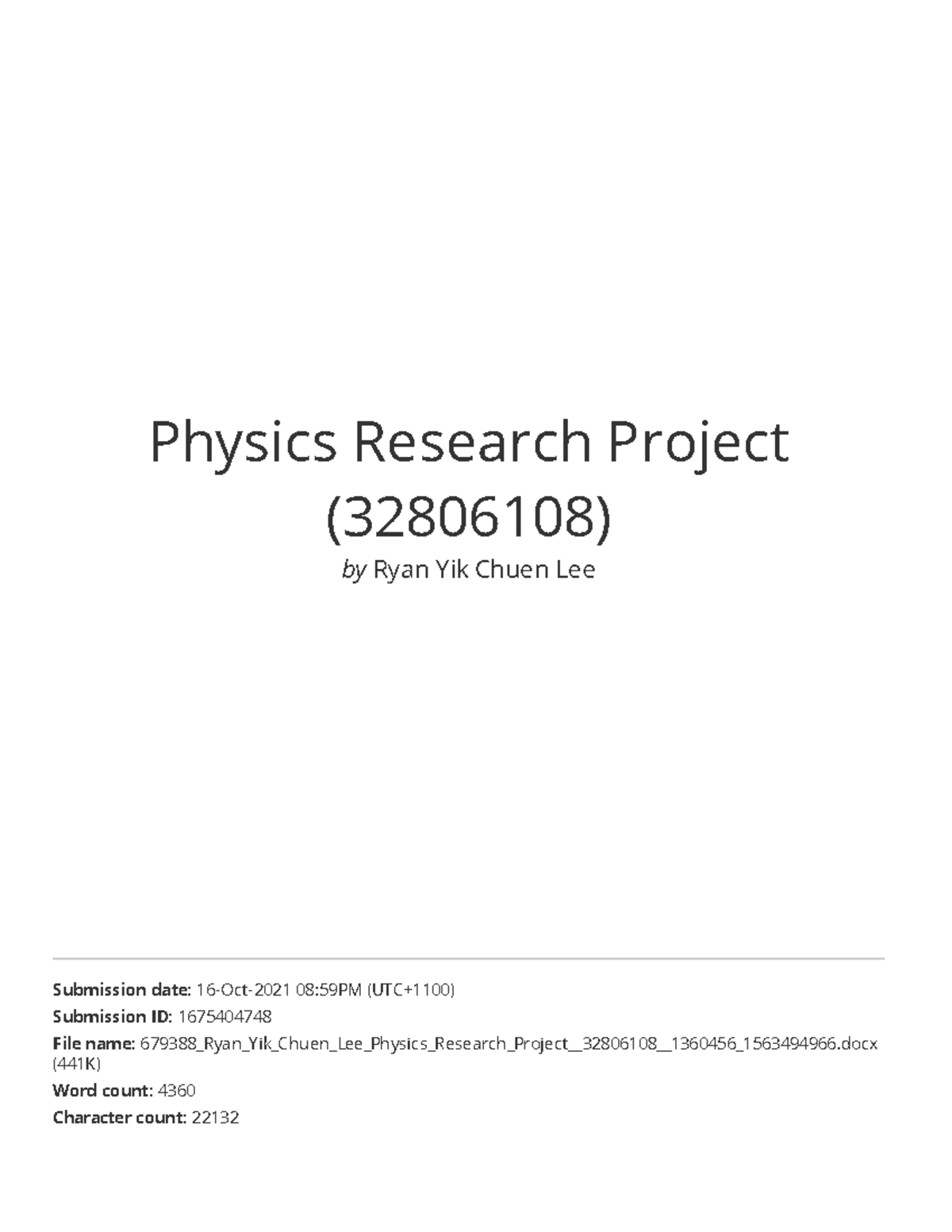 High Sample - easy to understand the concept from the report - Physics ...