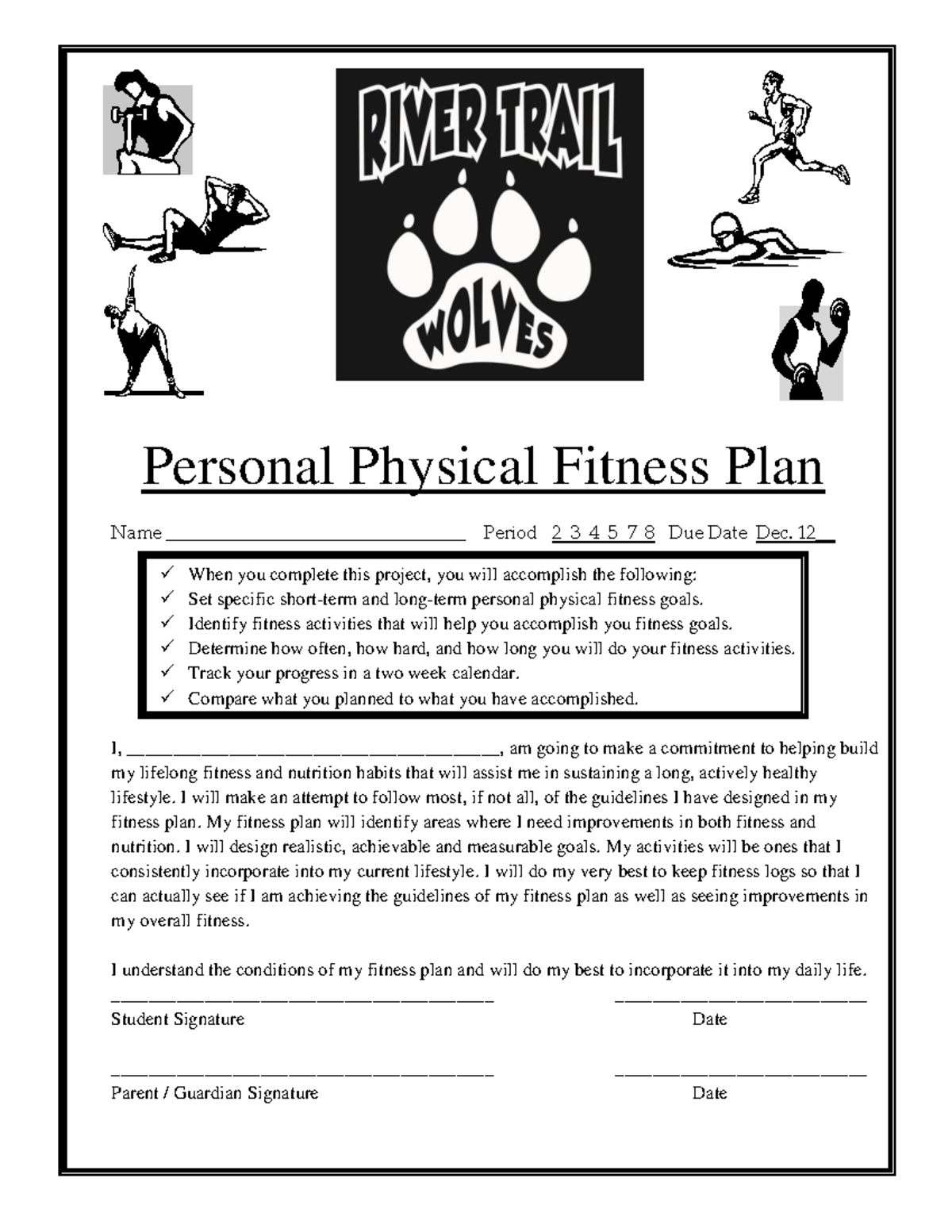 Rtms-personal fitness plan packet - Personal Physical Fitness Plan Name ...