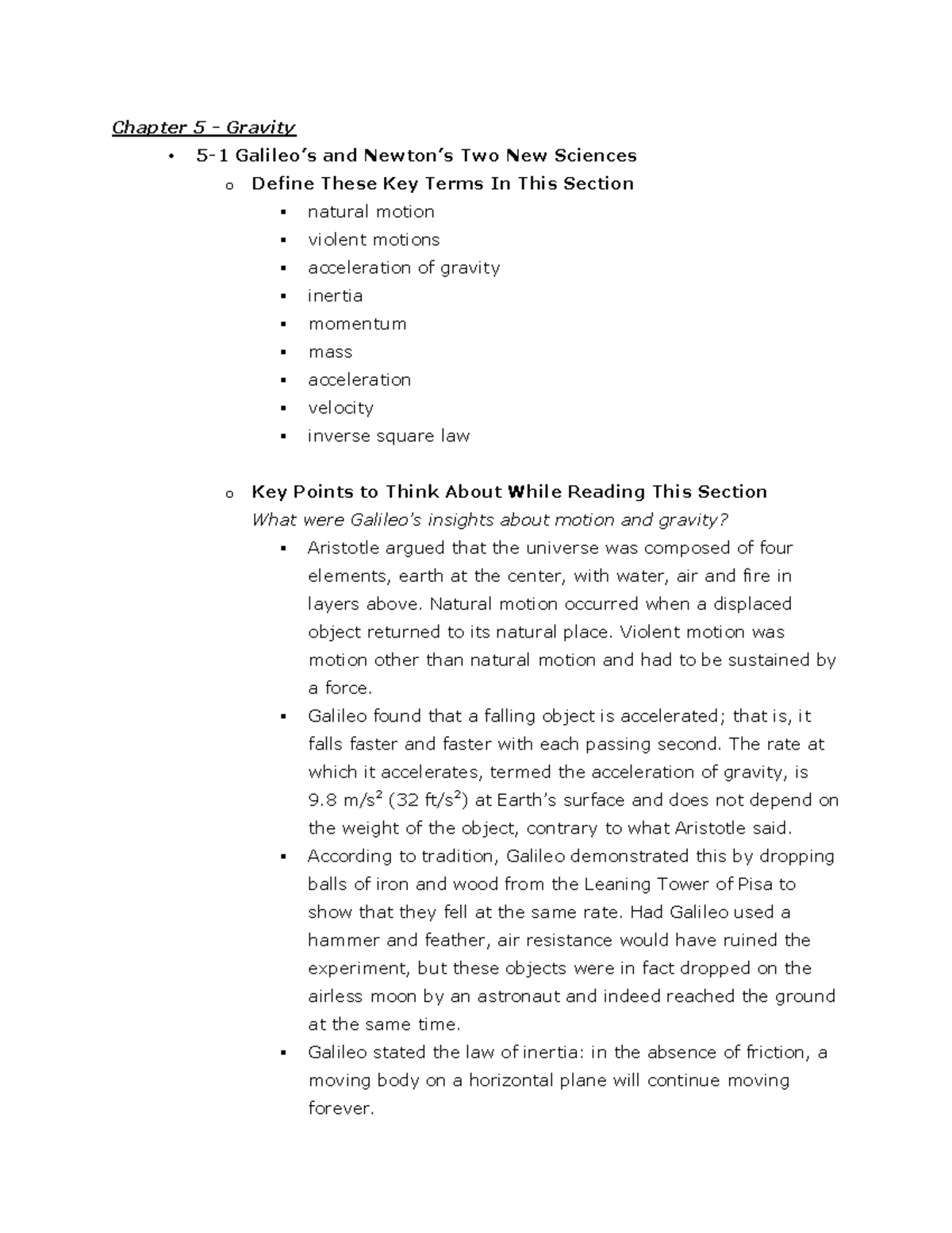 Chapter 5 - Gravity - Study Companion - Chapter 5 - Gravity - 5-1 ...