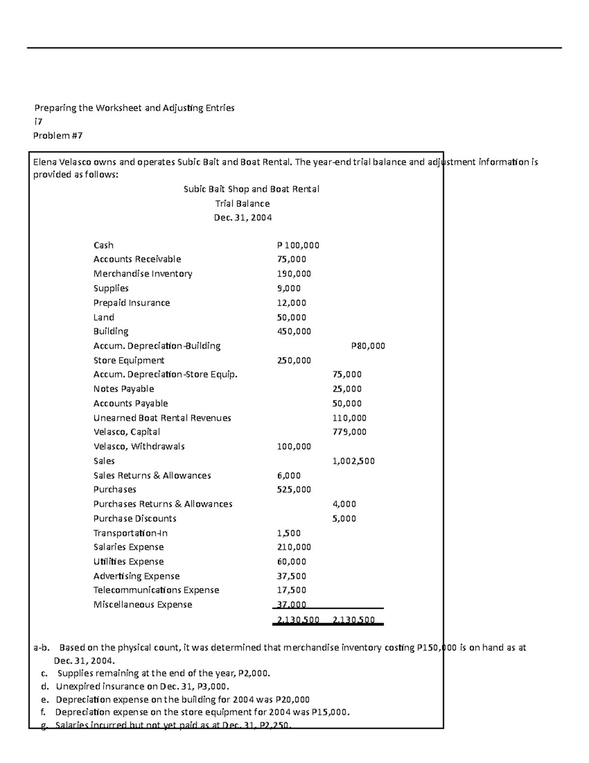 Preparing the Worksheet and Adjusting Entries i7 p - Preparing the ...