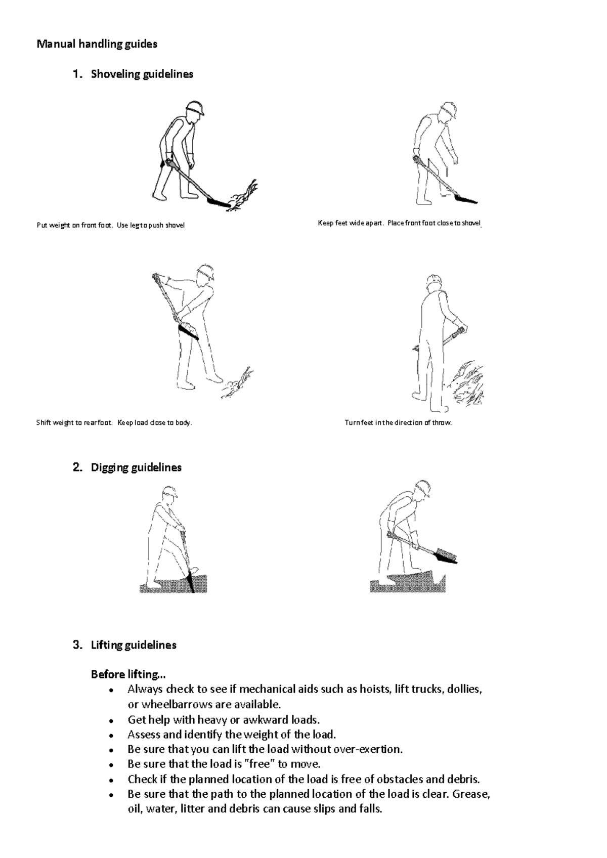Manual Handling Guides Demo Activity - Manual handling guides 1 ...