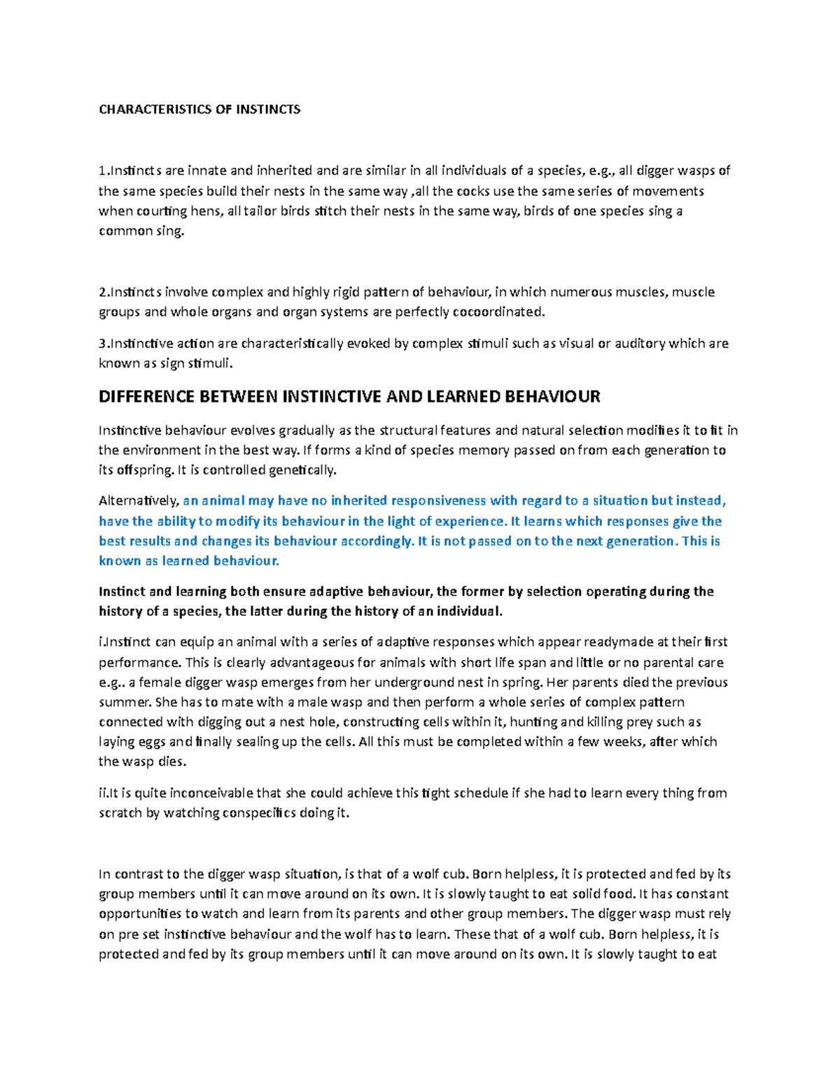 Characteristics of instinct amd Difference Between Instinctive AND ...