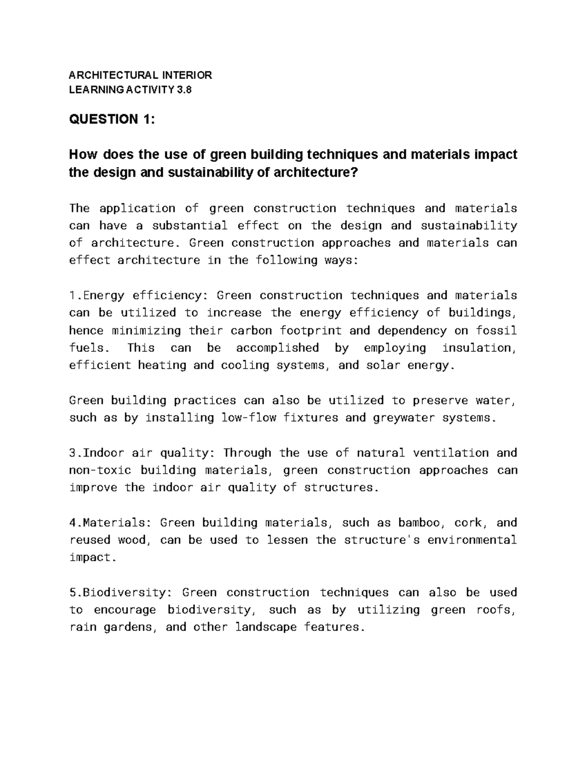 Learning Activity 3.8 Architectural Interior - ARCHITECTURAL INTERIOR ...