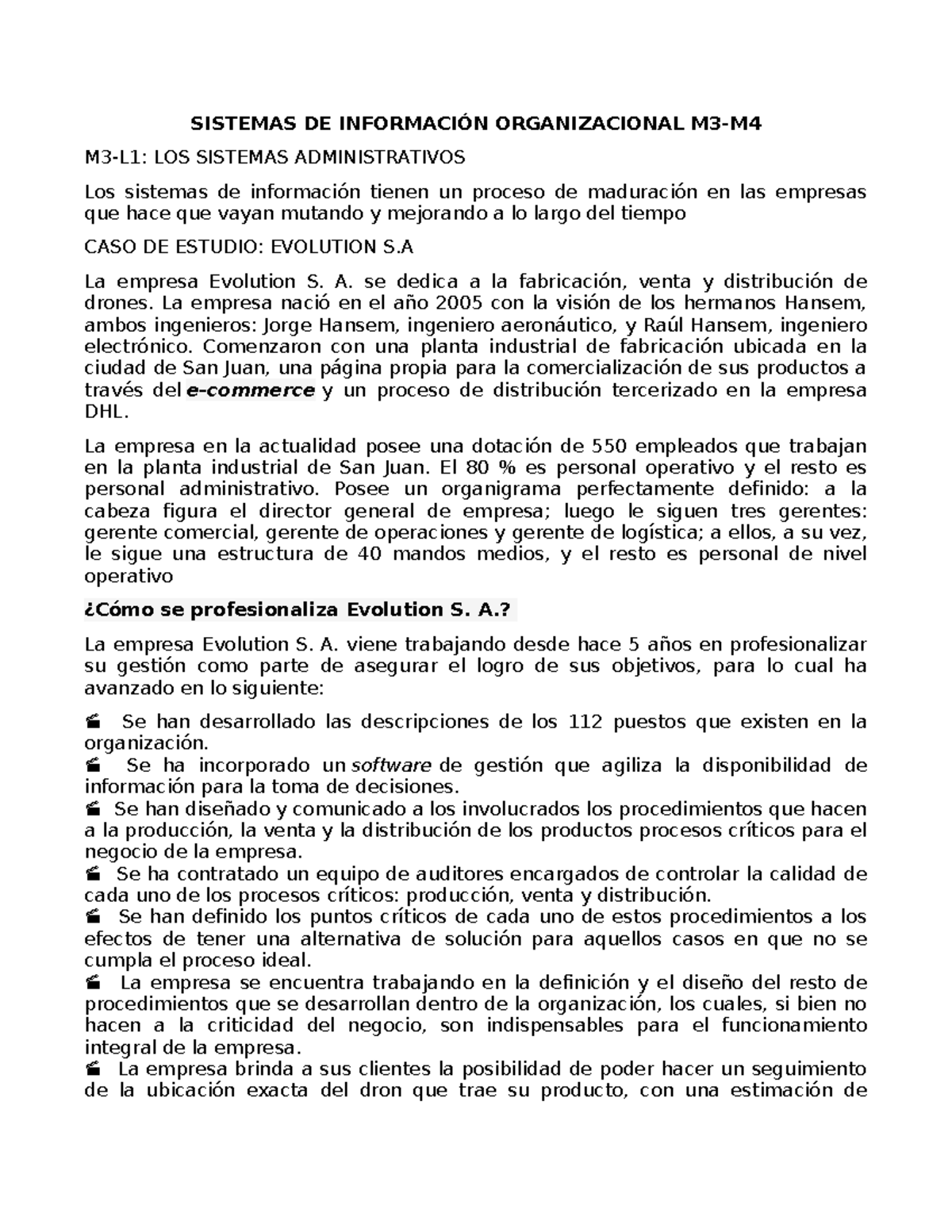 Sistemas DE Información Organizacional M3 - SISTEMAS DE INFORMACIÓN ORGANIZACIONAL M3-M M3-L1 ...