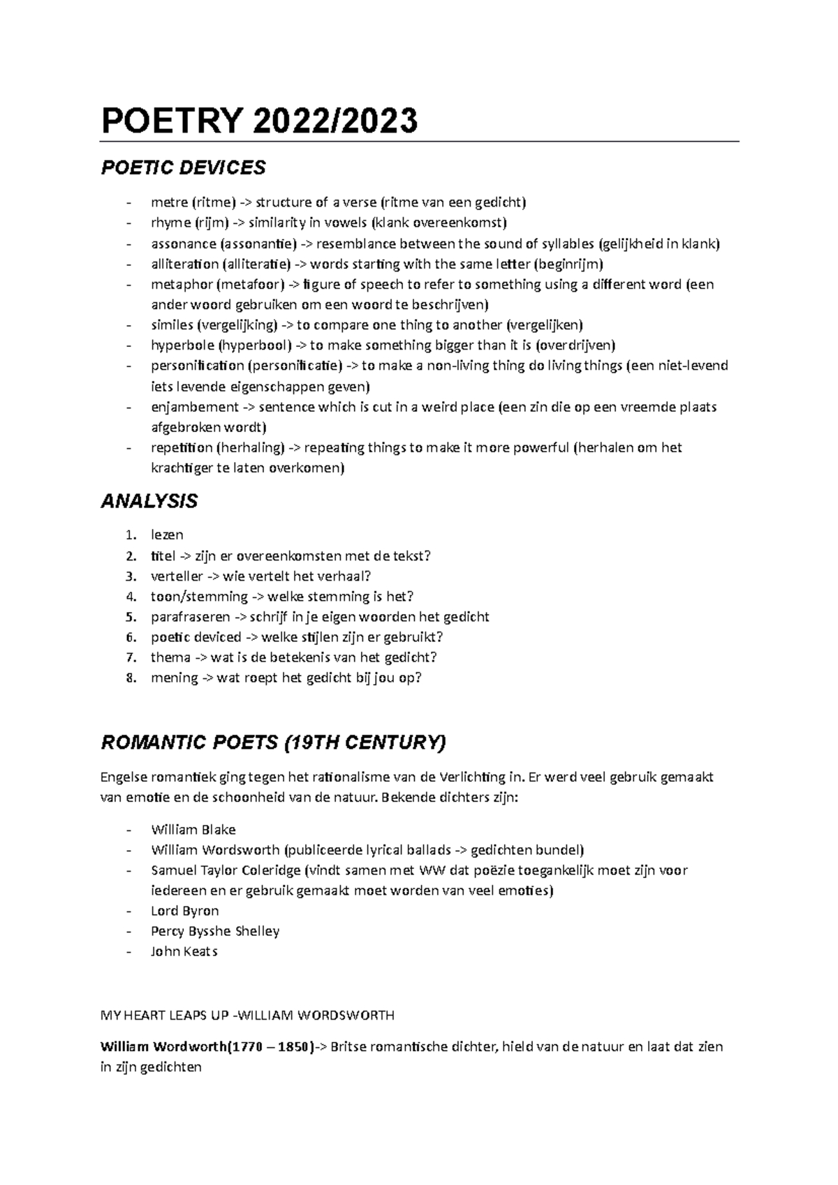 Poetry 2022 - Poëzie reader - POETRY 2022/ POETIC DEVICES metre (ritme ...