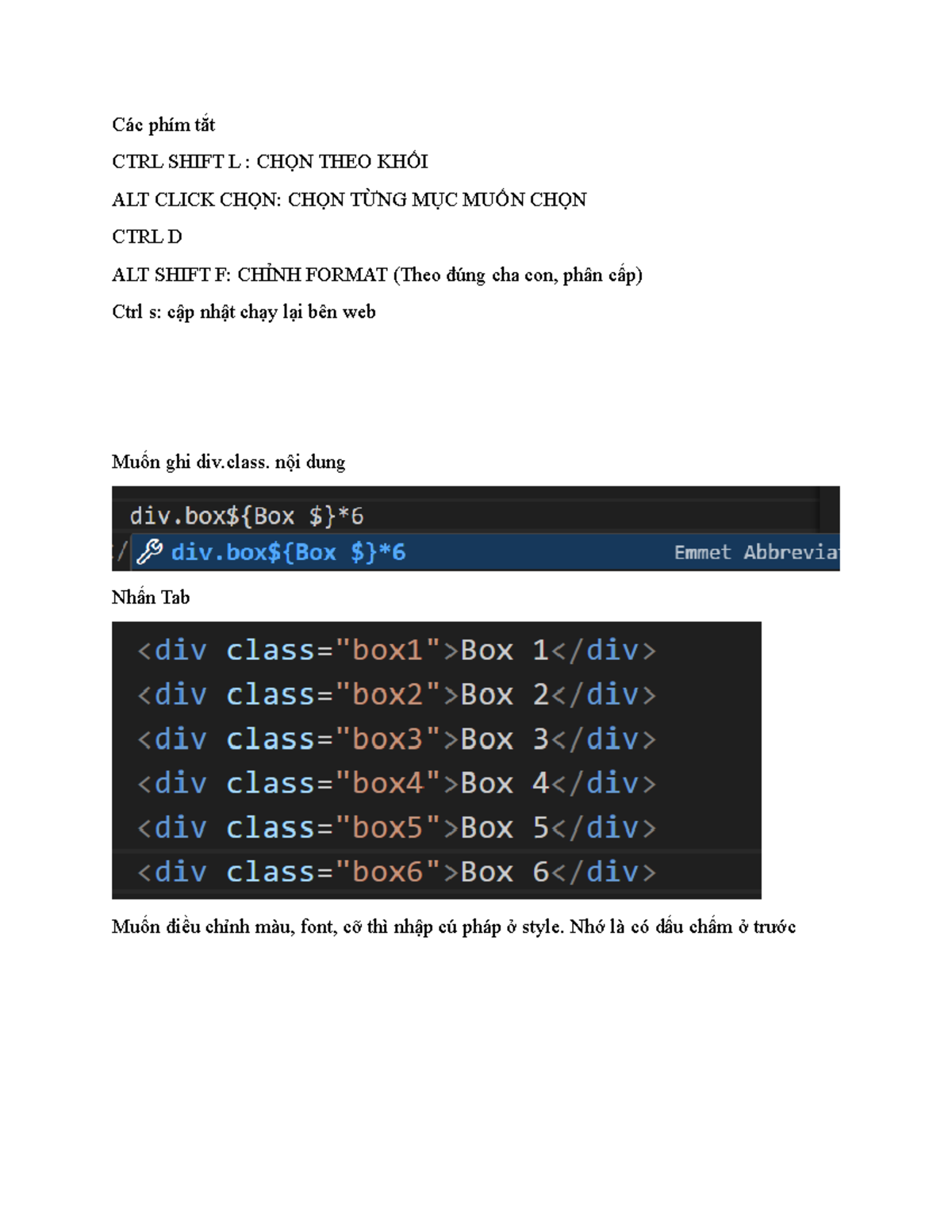 Các phím tắt - Các phím tắt được sử dụng trong VS code để tiến hành có ...
