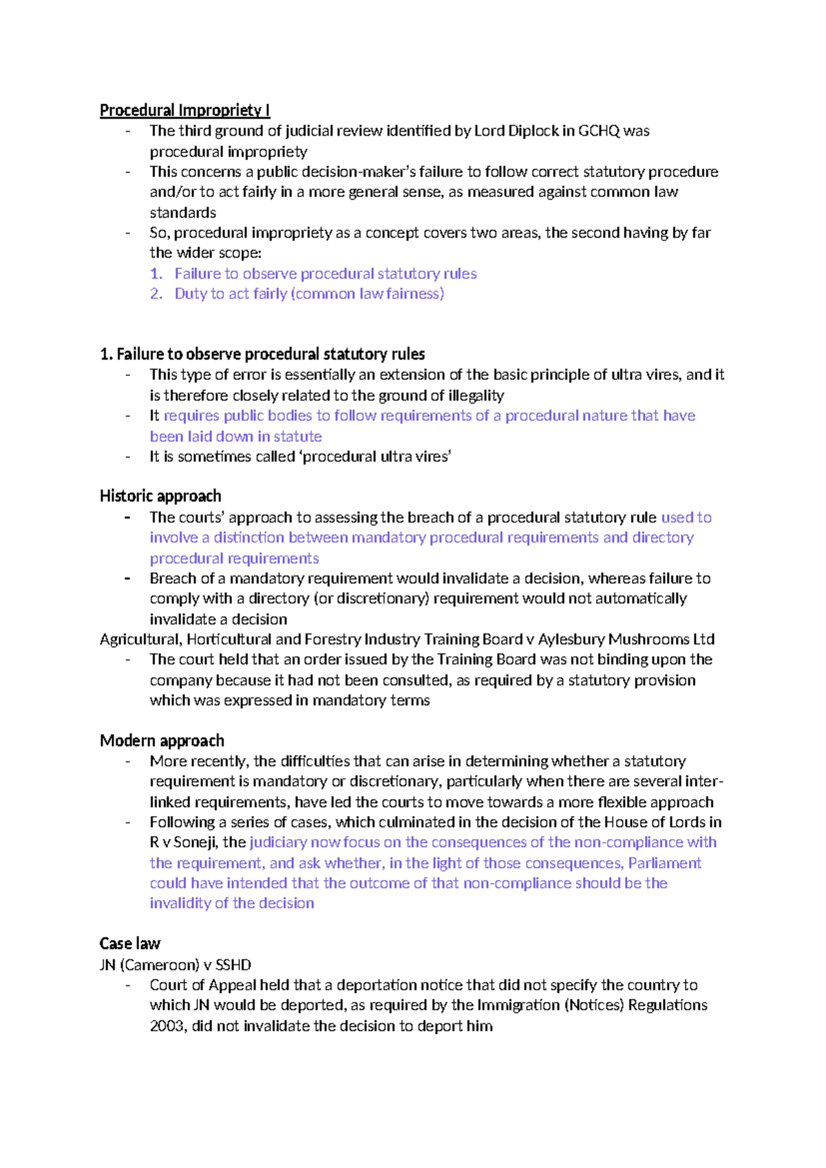 3. Procedural Impropriety - Failure to observe procedural statutory ...