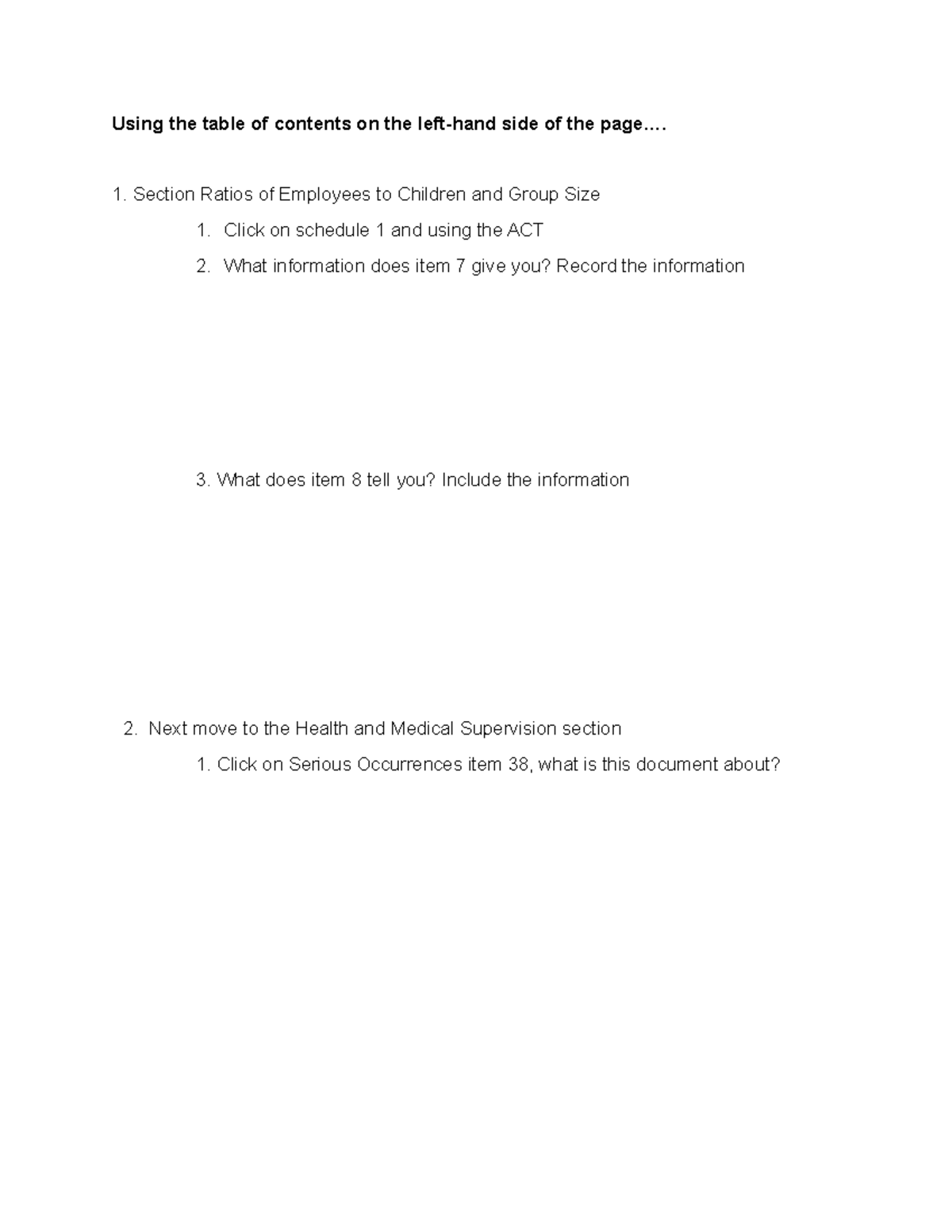 Practice Cceya 2 - Using the table of contents on the left-hand side of ...