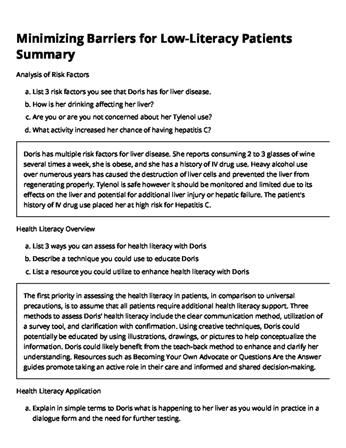 Minimizing Barriers for Low-Literacy Patients - Minimizing Barriers for ...