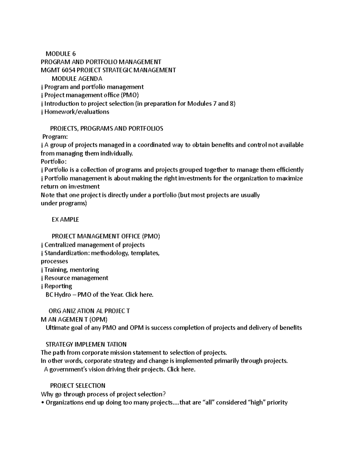 Module 6 - Program and Portfolio Management - MODULE 6 PROGRAM AND ...