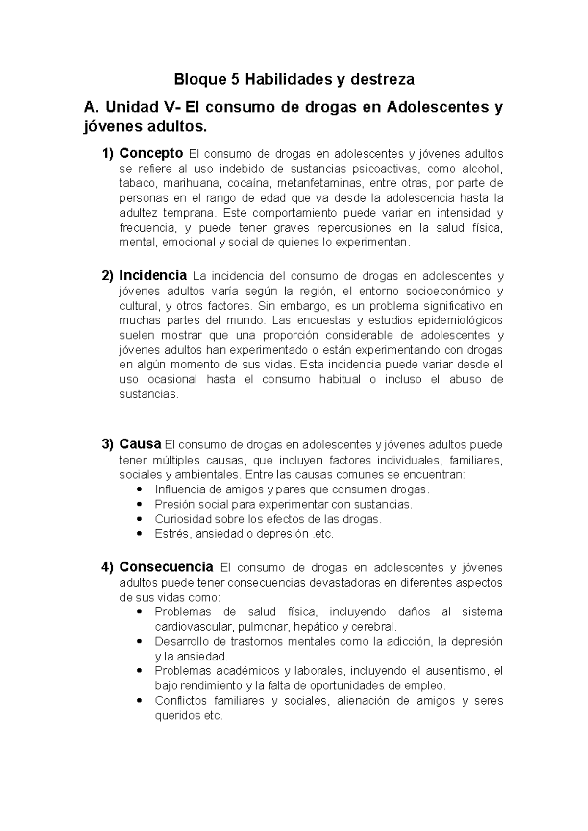 Bloque 5 Habilidades y destreza - Bloque 5 Habilidades y destreza A ...