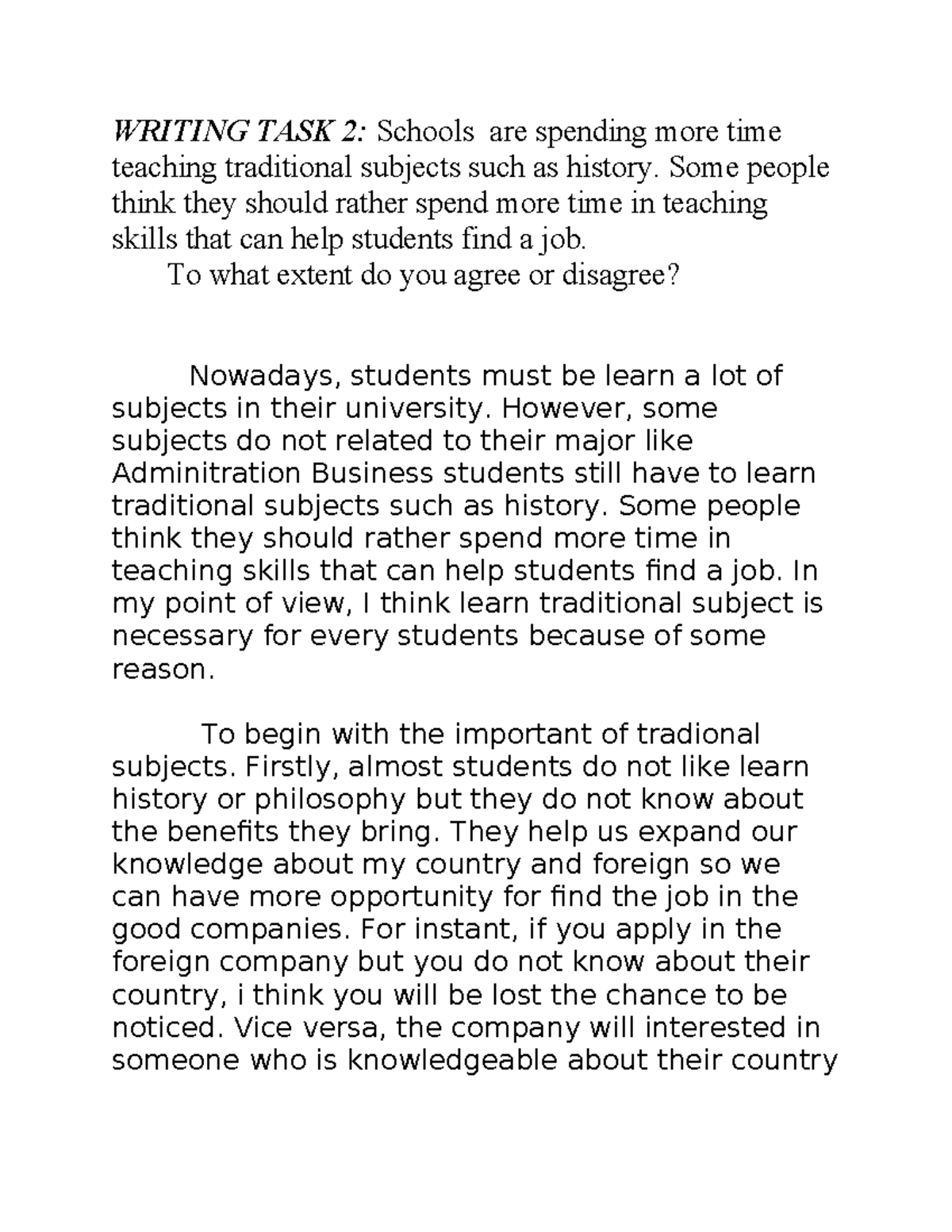 Writing TASK 2 - - Studocu