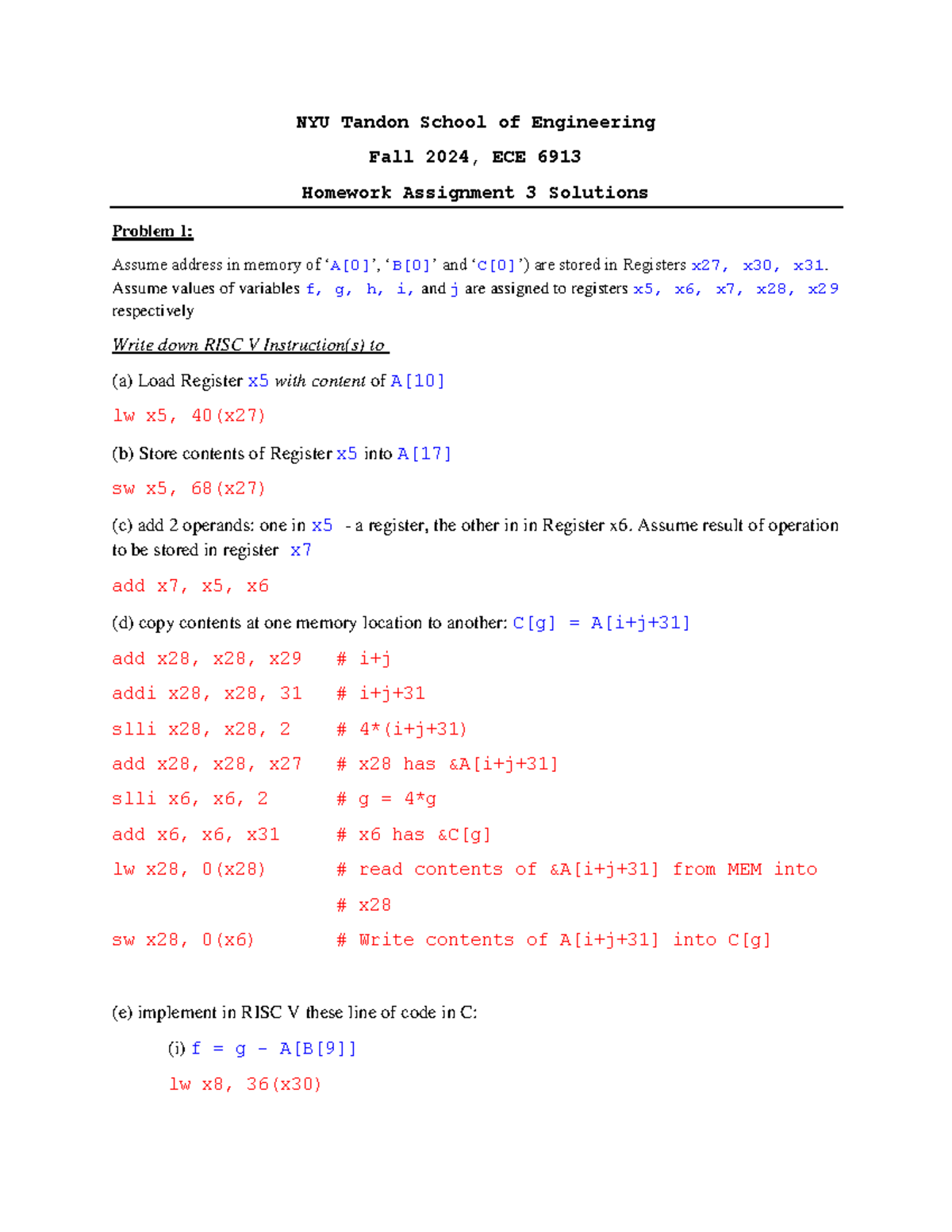 HW-3 Solutions - CSA Fall 2024 - NYU Tandon School of Engineering Fall 2024 , ECE 6913 Homework ...