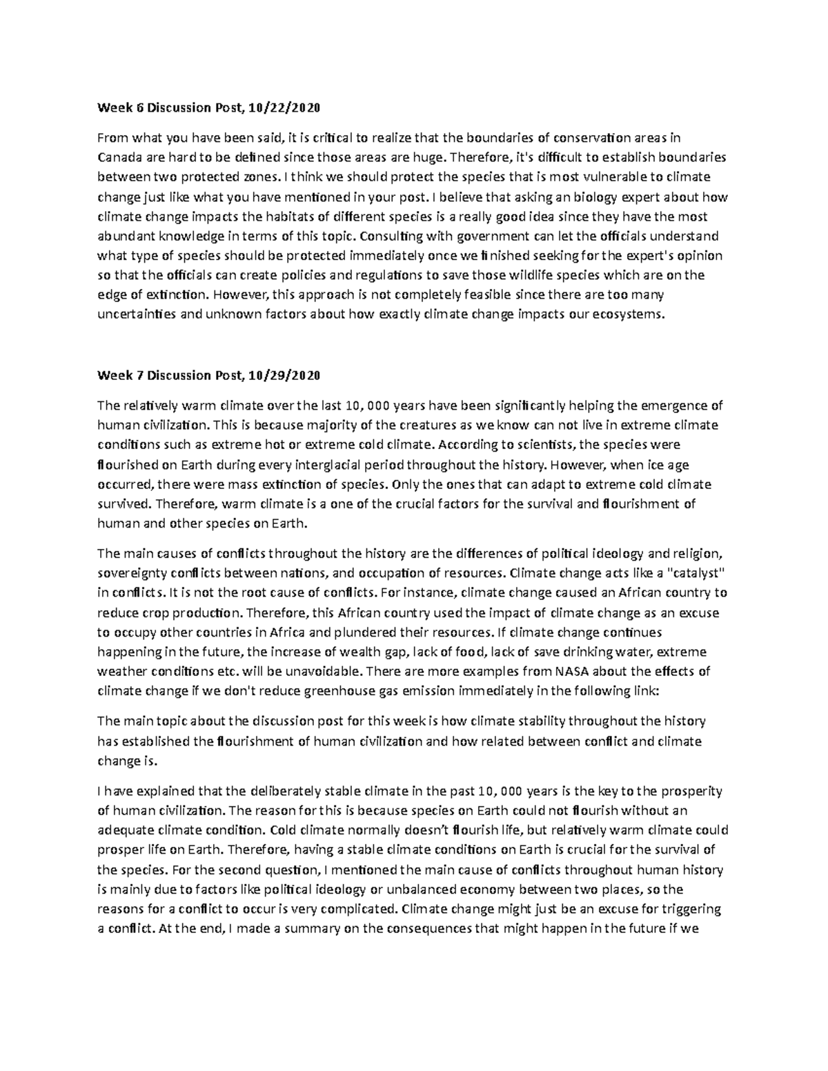 Disscussion Summary 2 - GEOG 207 - Week 6 Discussion Post, 10/22/ From ...