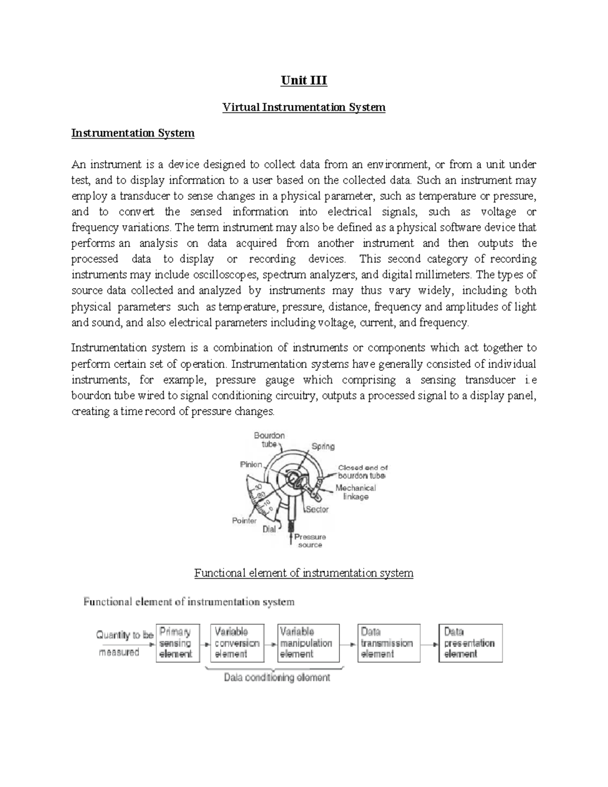 Unit-03 sensor - Unit III Virtual Instrumentation System ...