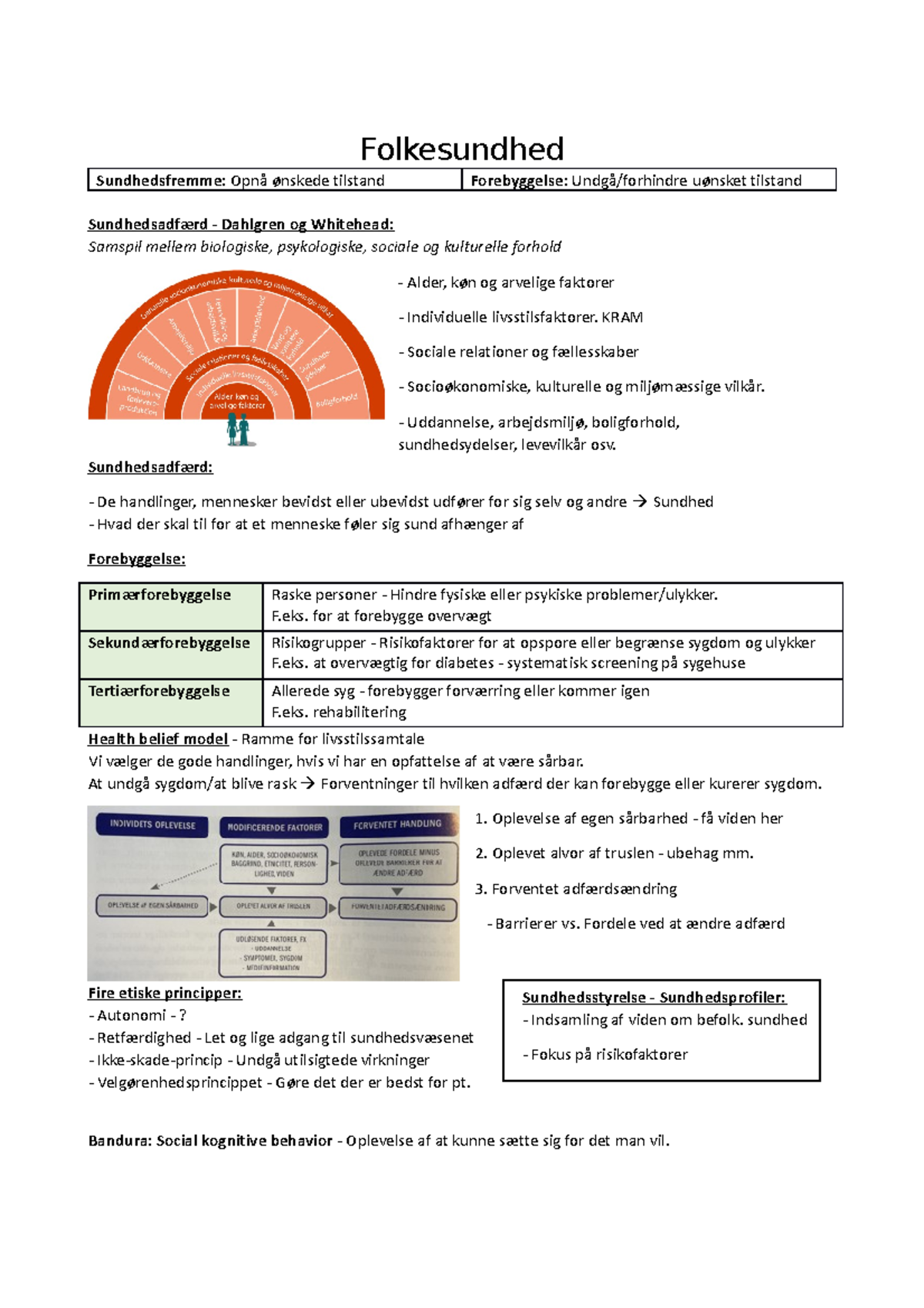 Folkesundhed - Disposition - Folkesundhed Sundhedsfremme: Opnå ønskede tilstand Forebyggelse ...