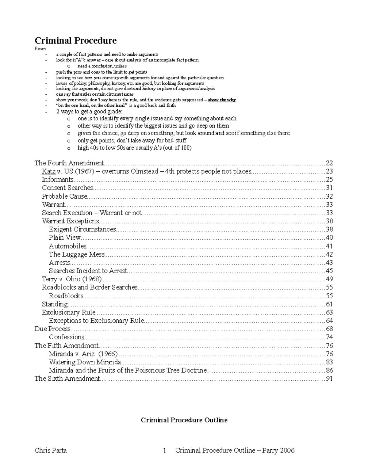 Criminal Procedure Spring 2020 - Criminal Procedure Exam. - a couple of ...