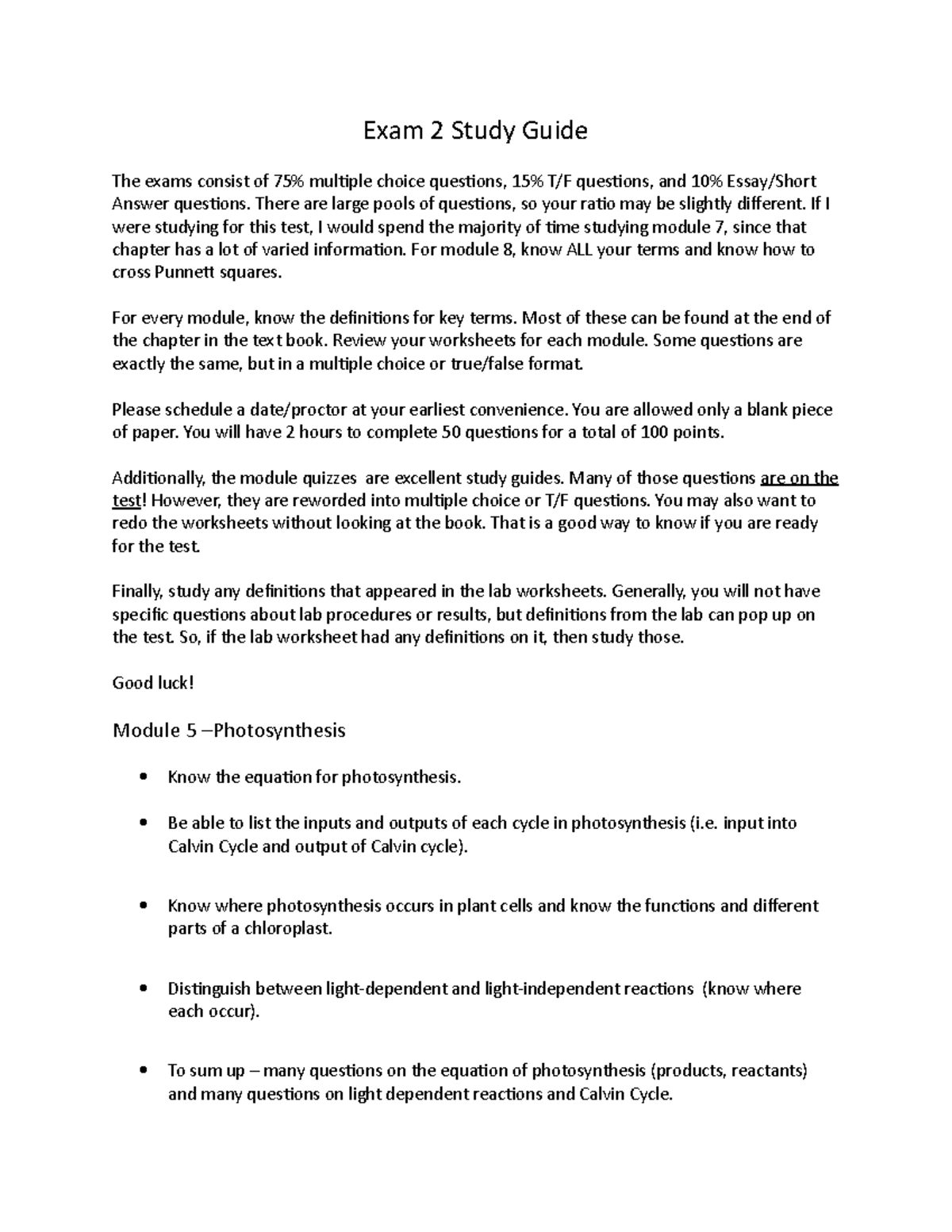 Exam2Study Guide 2023 - Exam 2 Study Guide The exams consist of 75% ...