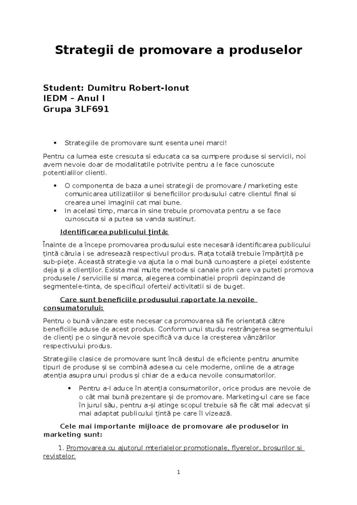 Strategii de promovare a produselor - Strategii de promovare a ...