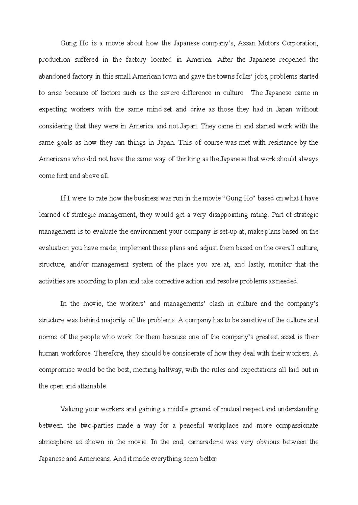 Gung Ho Movie Review - Gung Ho is a movie about how the Japanese ...