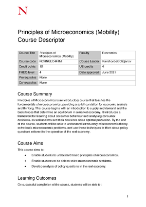 Basic microeconomics - University of Washington Autumn 2017 Econ200I ...