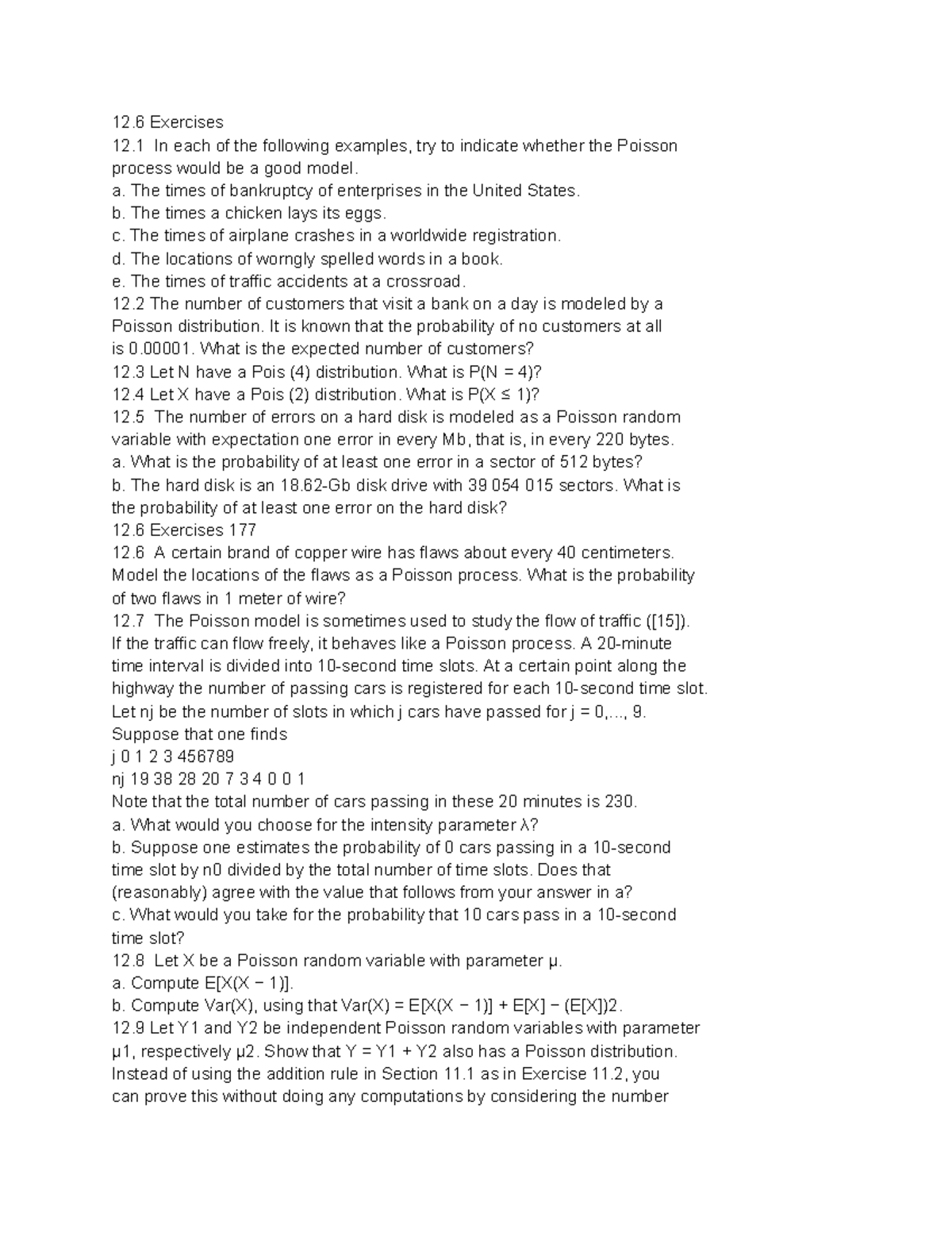 Stat19 - Prob and stats - 12 Exercises 12 In each of the following ...
