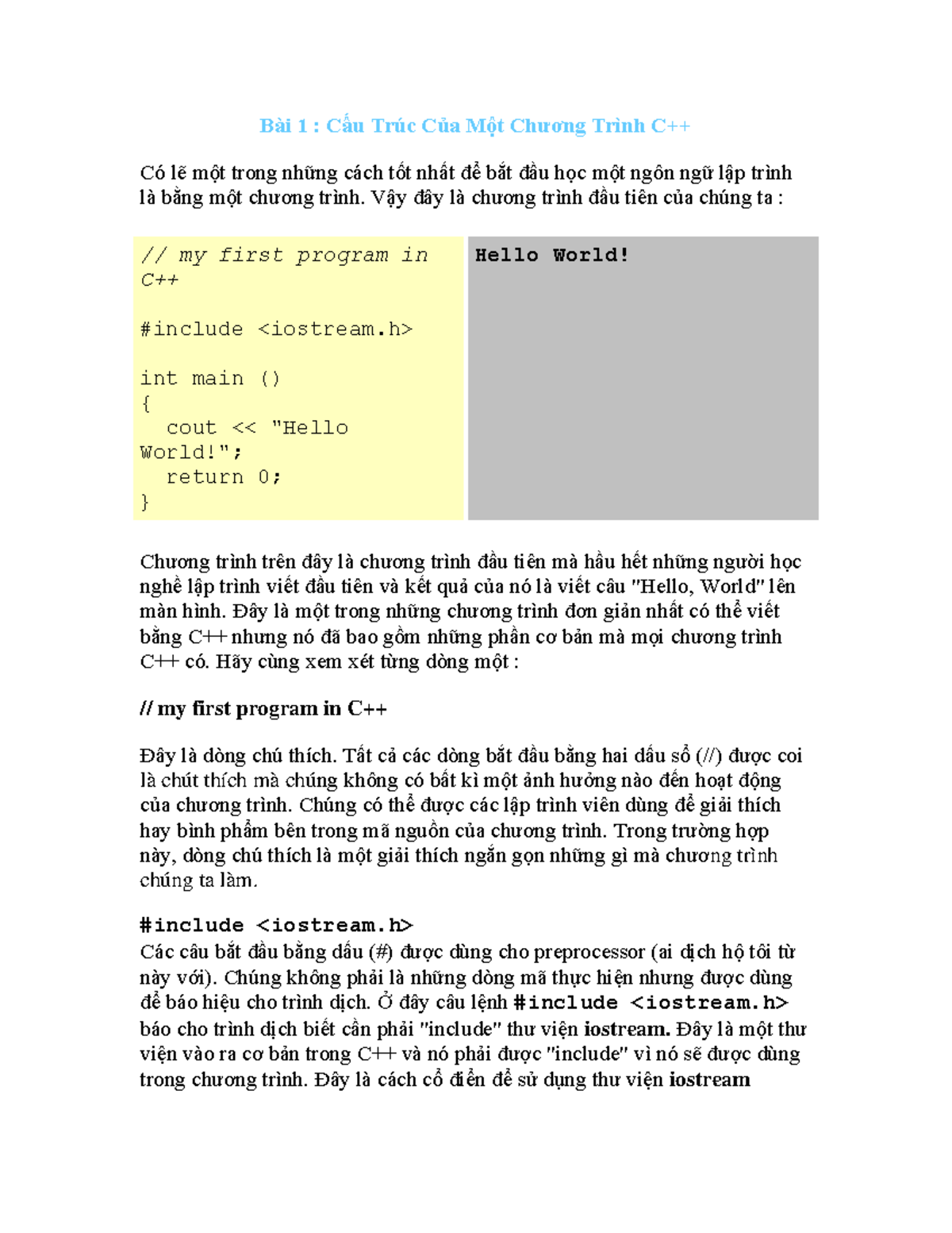 OK-C++ - ugugkjhnkjhnjk - Bài 1 : Cấu Trúc Của Một Chương Trình C++ Có ...