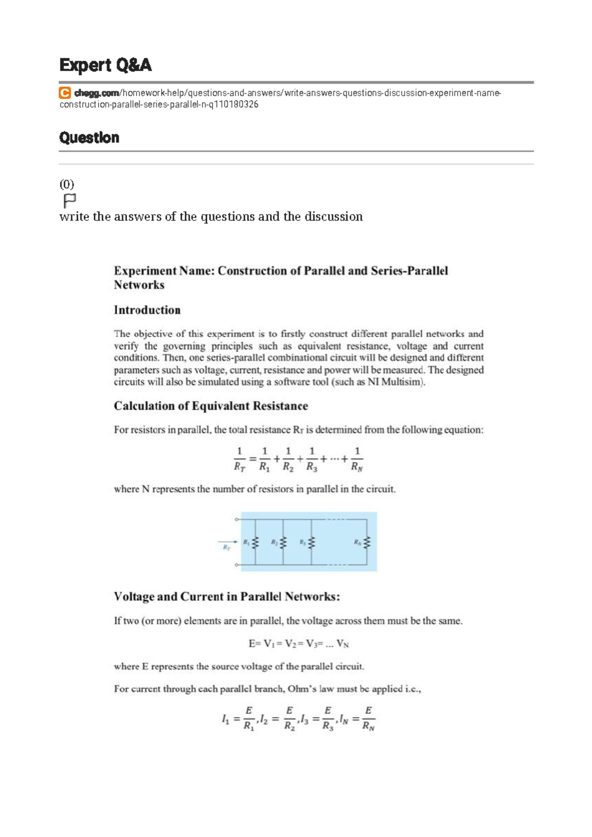Write the answers of the questions and the discuss... Chegg - Exper t Q&A - Studocu