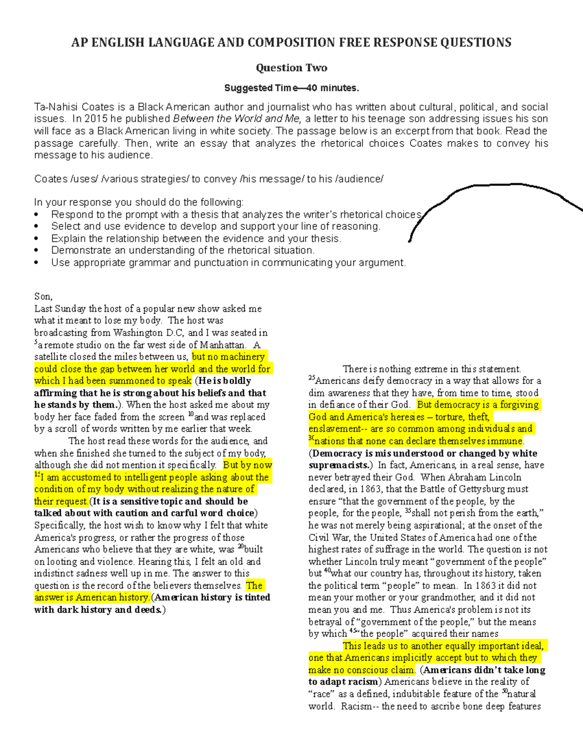 Btwam RA Prompt - Annotated portion - AP ENGLISH LANGUAGE AND ...