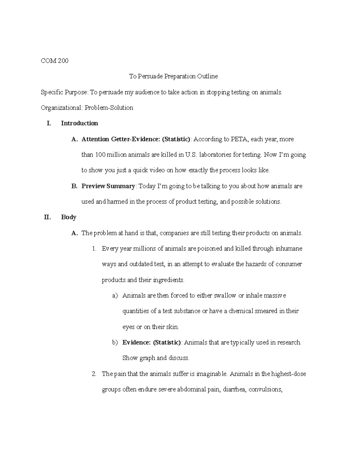 Persuade Prep Outline - COM 200 To Persuade Preparation Outline ...