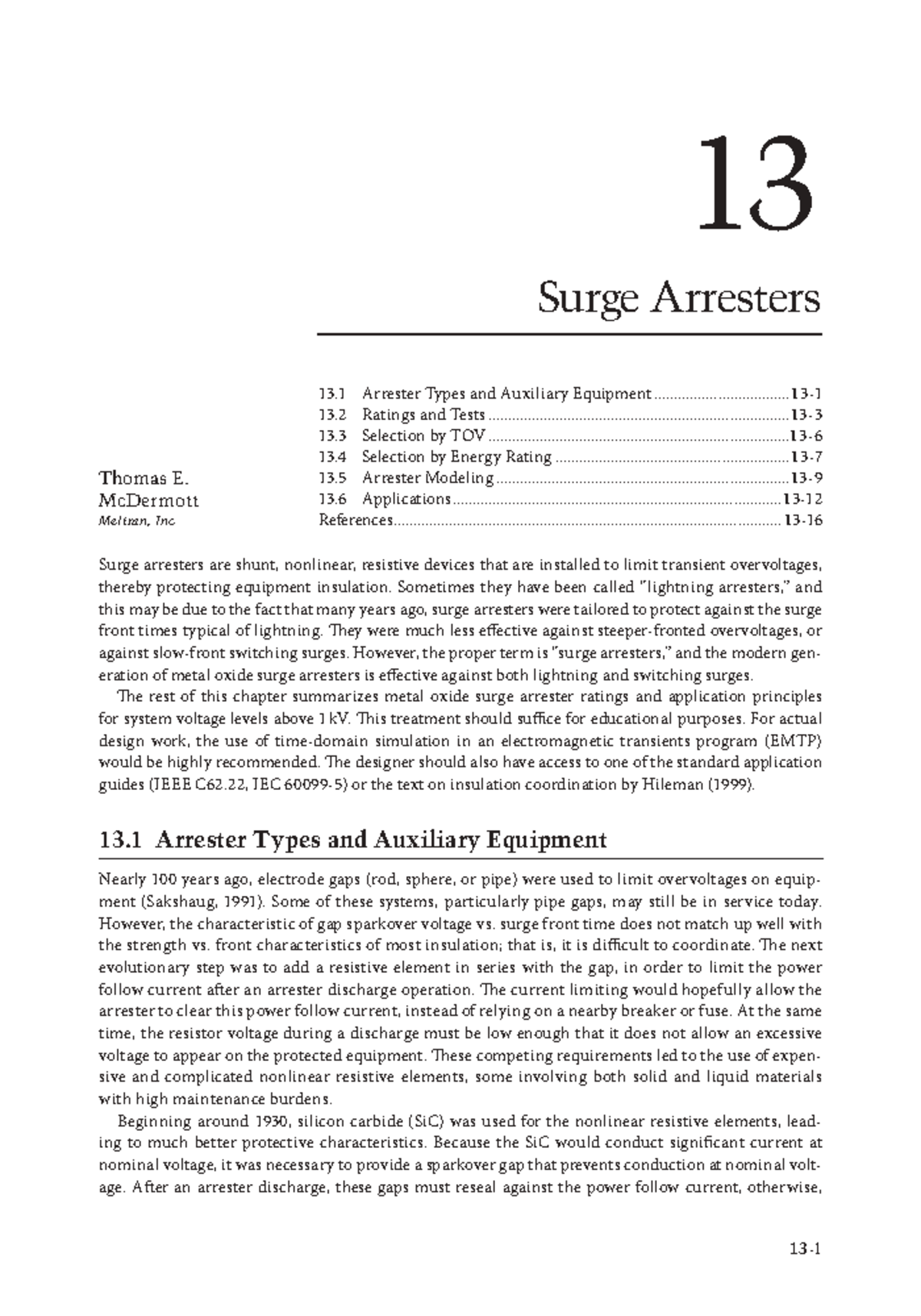 Power Systems (43) - 13 - Surge arresters are shunt, nonlinear ...