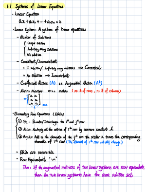 Linear Algebra Cheat Sheet - MA 26500 - Studocu