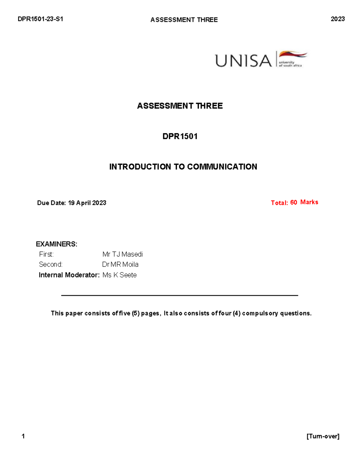 DPR1501 Assessment 3 - DPR1501-23-S1 ASSESSMENT THREE 2023 ASSESSMENT THREE DPR INTRODUCTION TO ...