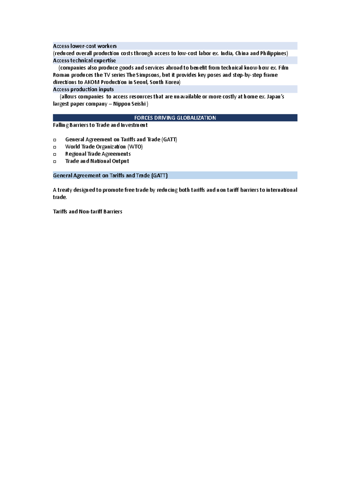 Access lower - Access lower-cost workers (reduced overall production ...