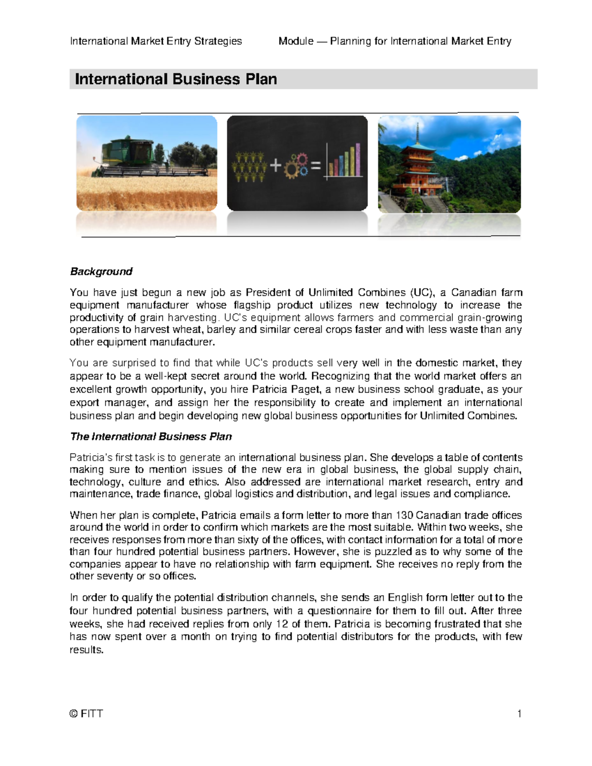 Mod 1 planning for international market entry 1 - International ...