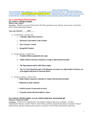 Assignment Family Life Cycle chp 1 and 2 - Assignment includes, chapter 1 and 2 Name ...