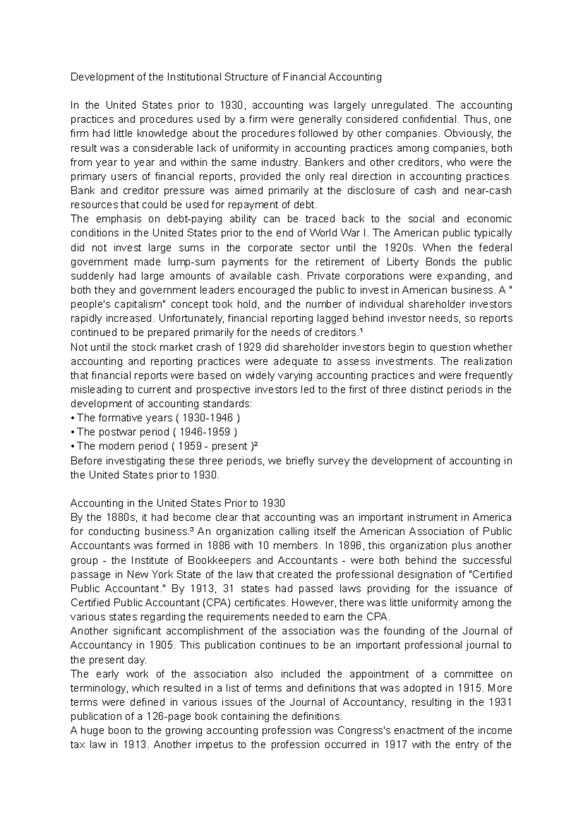 Chapter 3 Development of the Institutional Structure of Financial ...